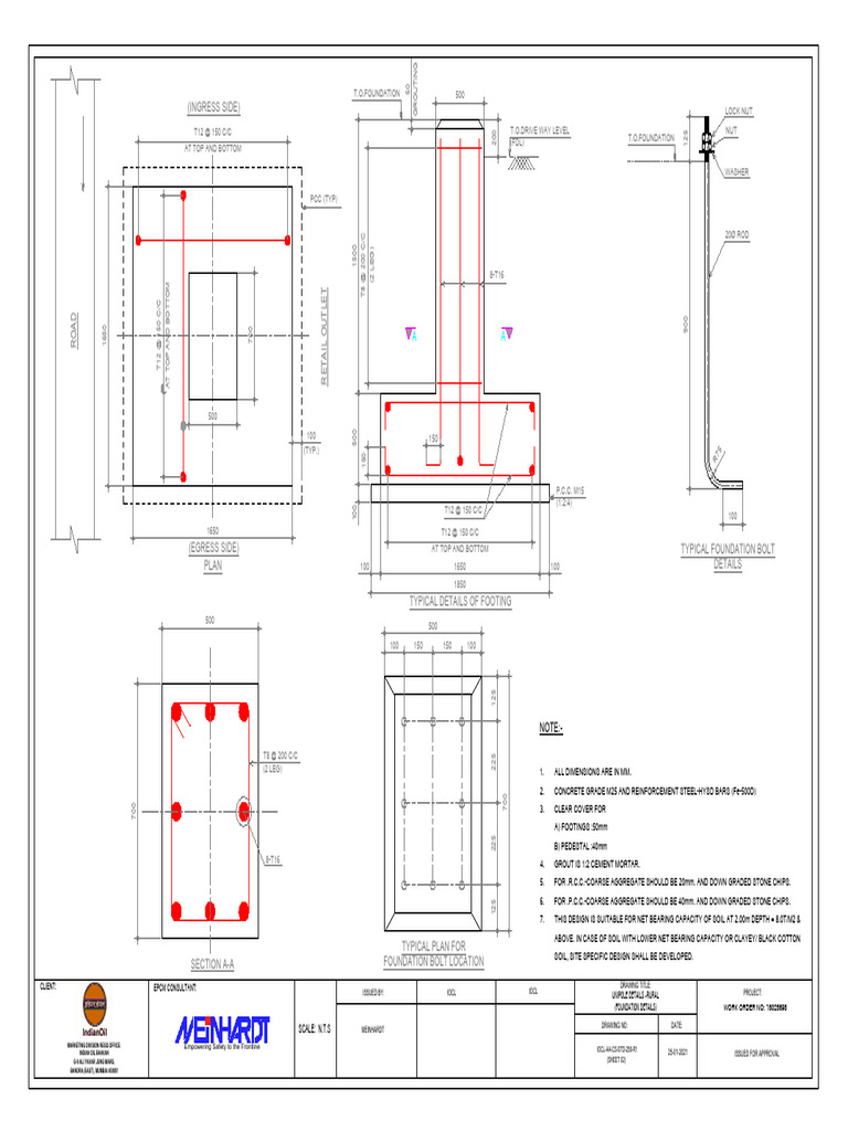 Unipole Foundation-Rural | PDF | Cement | Building Technology