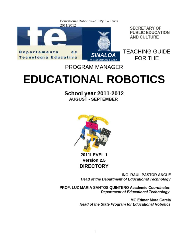 didactic guide robotics | PDF | Electric Motor | Robotics