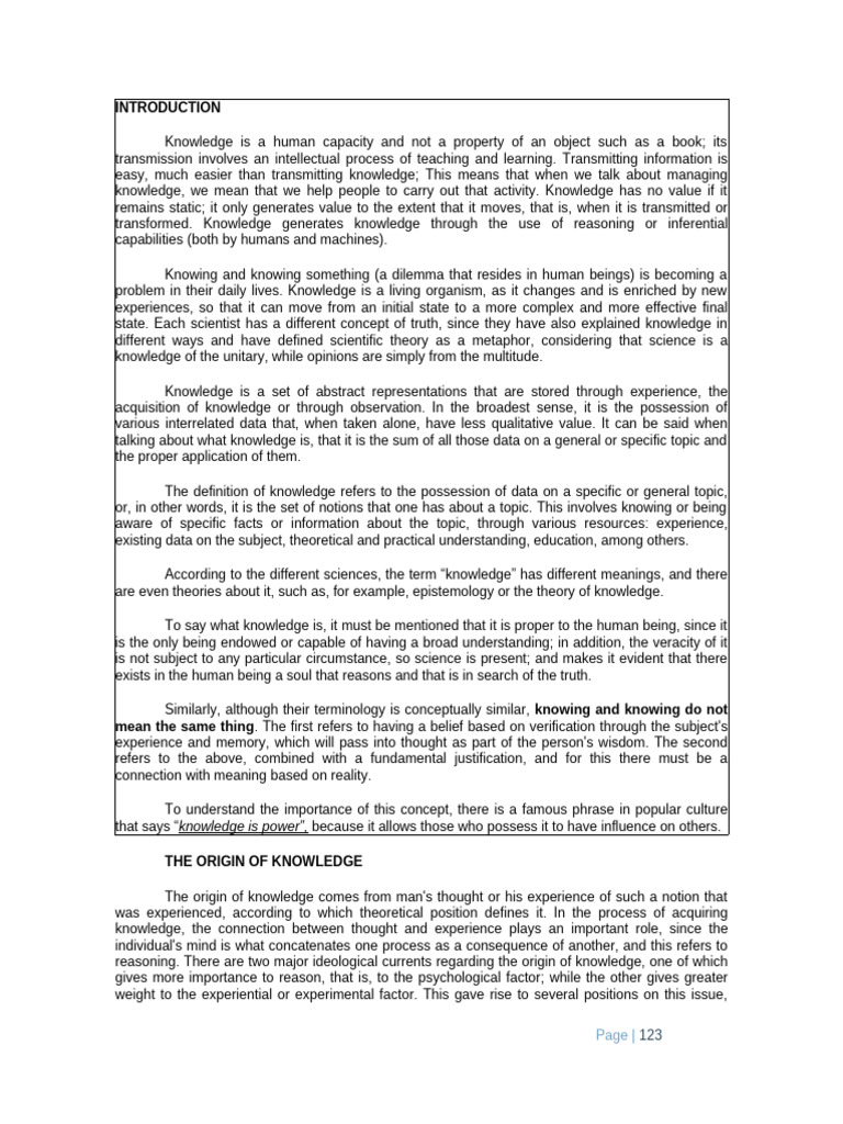 Knowledge Essay | PDF | Knowledge | Socrates