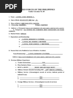 List of Requirements Application Form For Commission in The Reserve ...