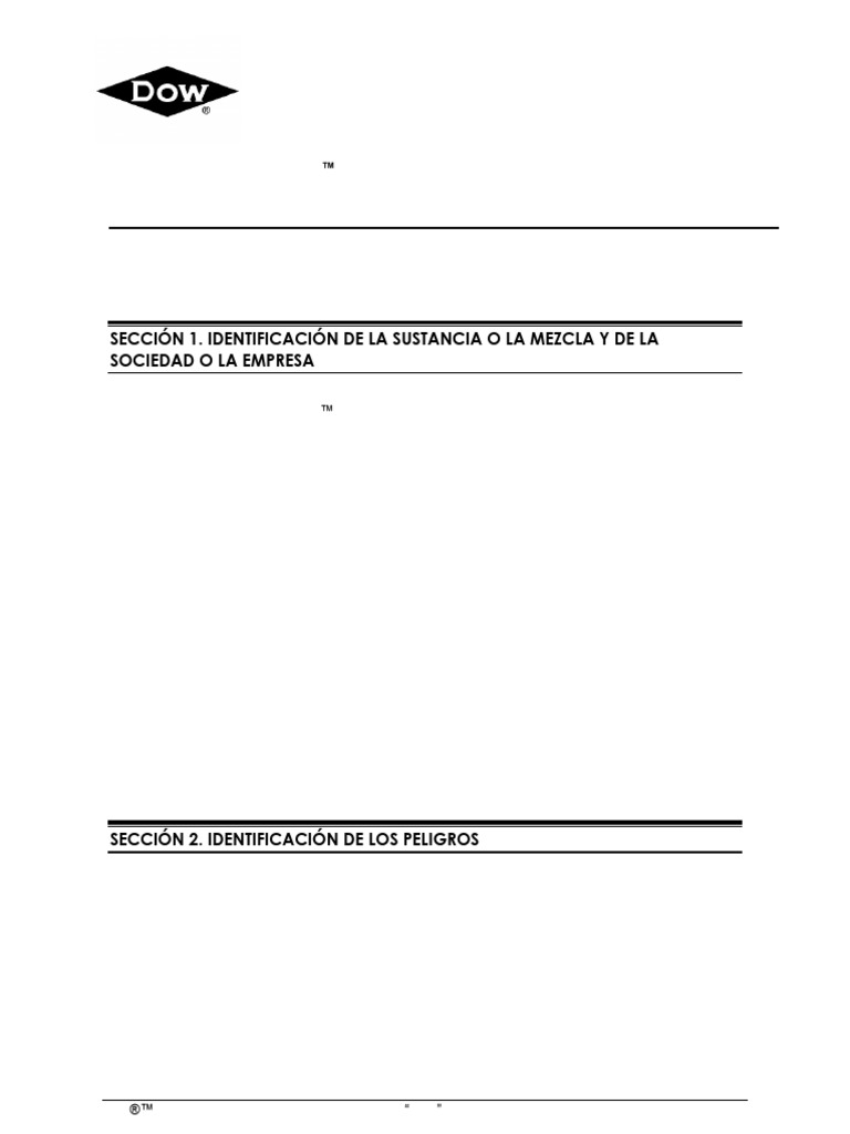 DOWCAL 200 Heat Transfer Fluid-Hoja de Datos de Seguridad-ES | PDF ...