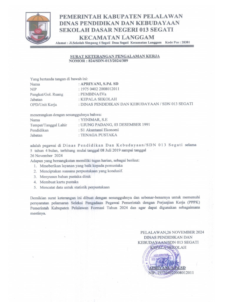Pengalaman Kerja | PDF