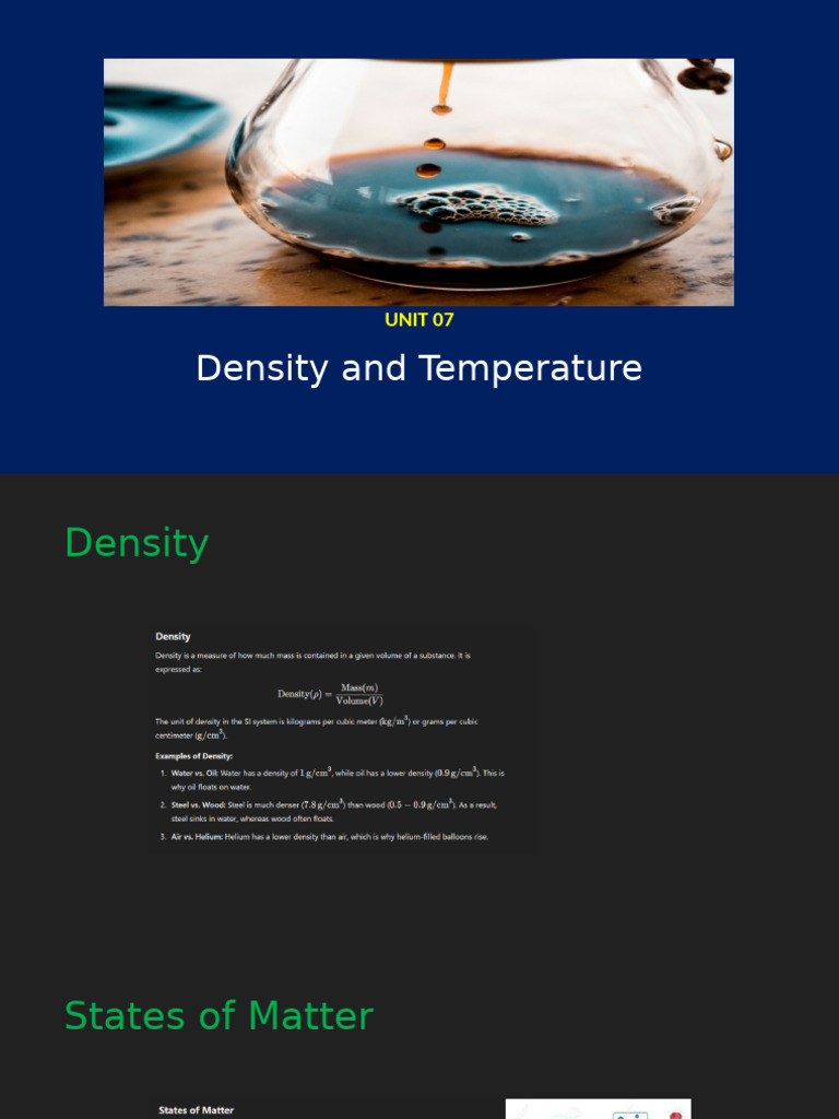 Density and Temperature | PDF