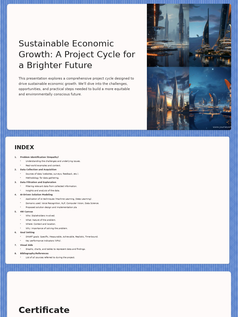 Sustainable Economic Growth A Project Cycle For A Brighter Future | PDF ...