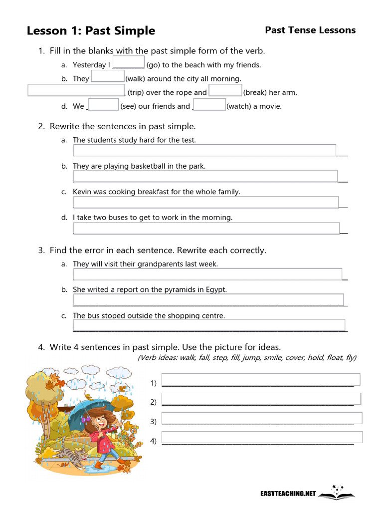 Past Tenses Worksheet | PDF | Syntax | Language Mechanics