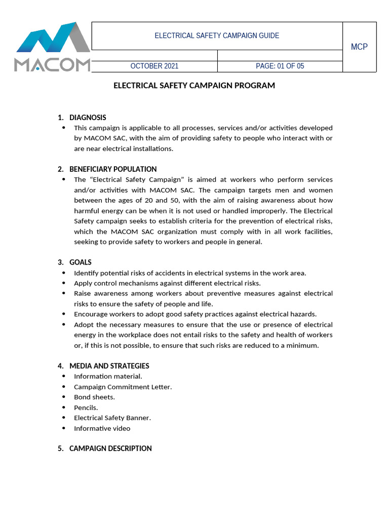 Electrical Safety Campaign Program | PDF | Safety | Risk