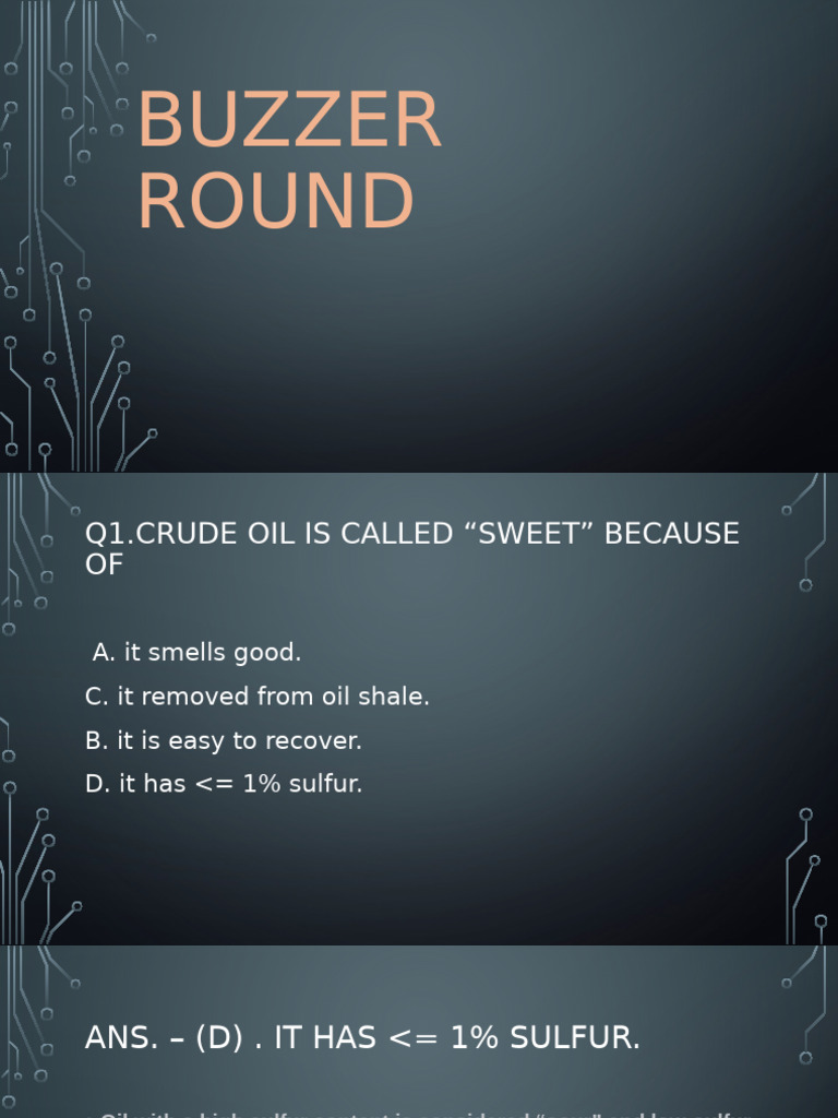 Buzzer Round | PDF | Petroleum | Oils