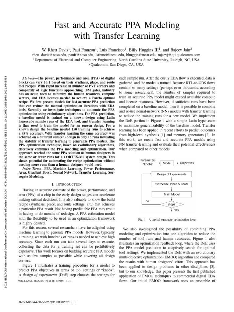 Fast and Accurate PPA Modeling With Transfer Learning | PDF | Machine ...