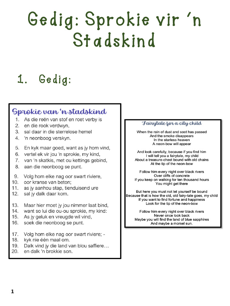 Gedig - Sprokie | PDF