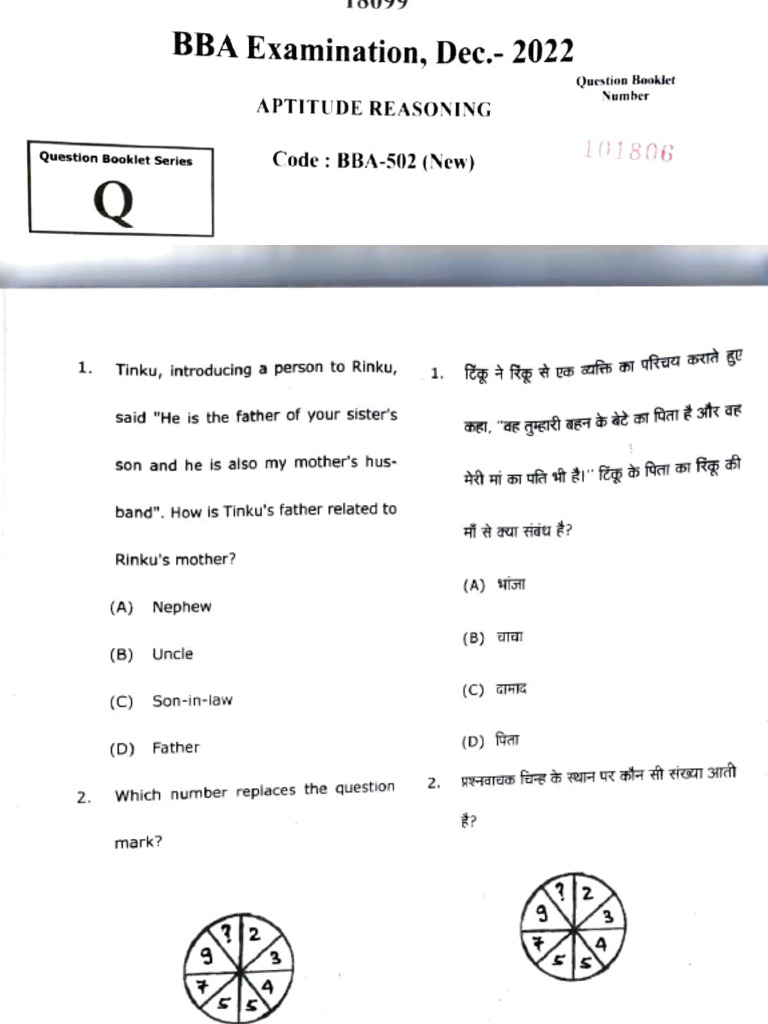 Aptitude Reasoning BBA 5th Sem | PDF