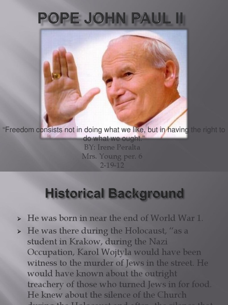 POPE JOHN PAUL II - Powerpoint Presentation | PDF | Pope John Paul Ii ...