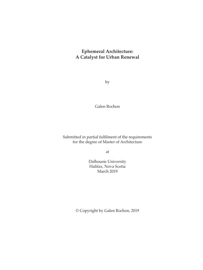 Rochon Galen MArch ARCH April 2019 | PDF | Situationist International | Ottawa
