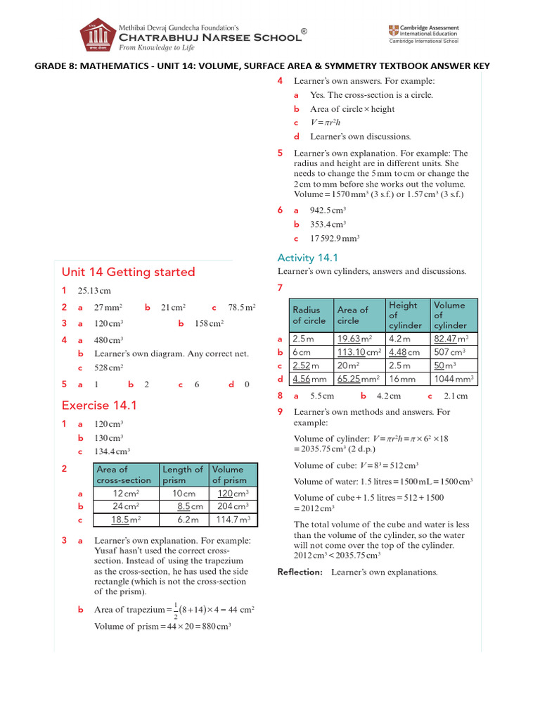 Grade 8 Math: Volume & Surface Area Guide | PDF | Shape | Triangle