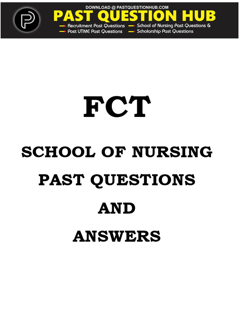 FCT School of Nursing Past Questions | PDF | Glucose | Water