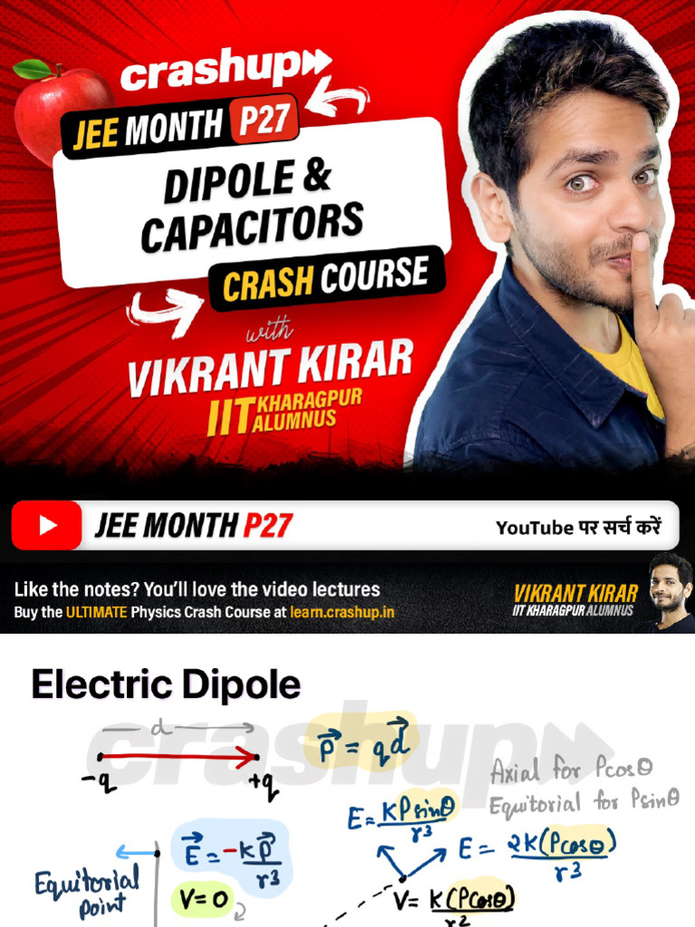 JEE P27 Dipole and Capacitors | PDF