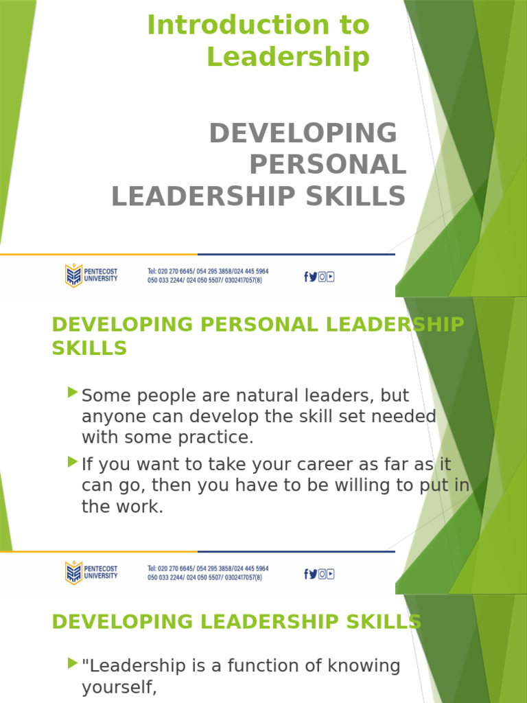 Lesson 3 - Developing Leadership Skills | PDF | Leadership | Disciplines