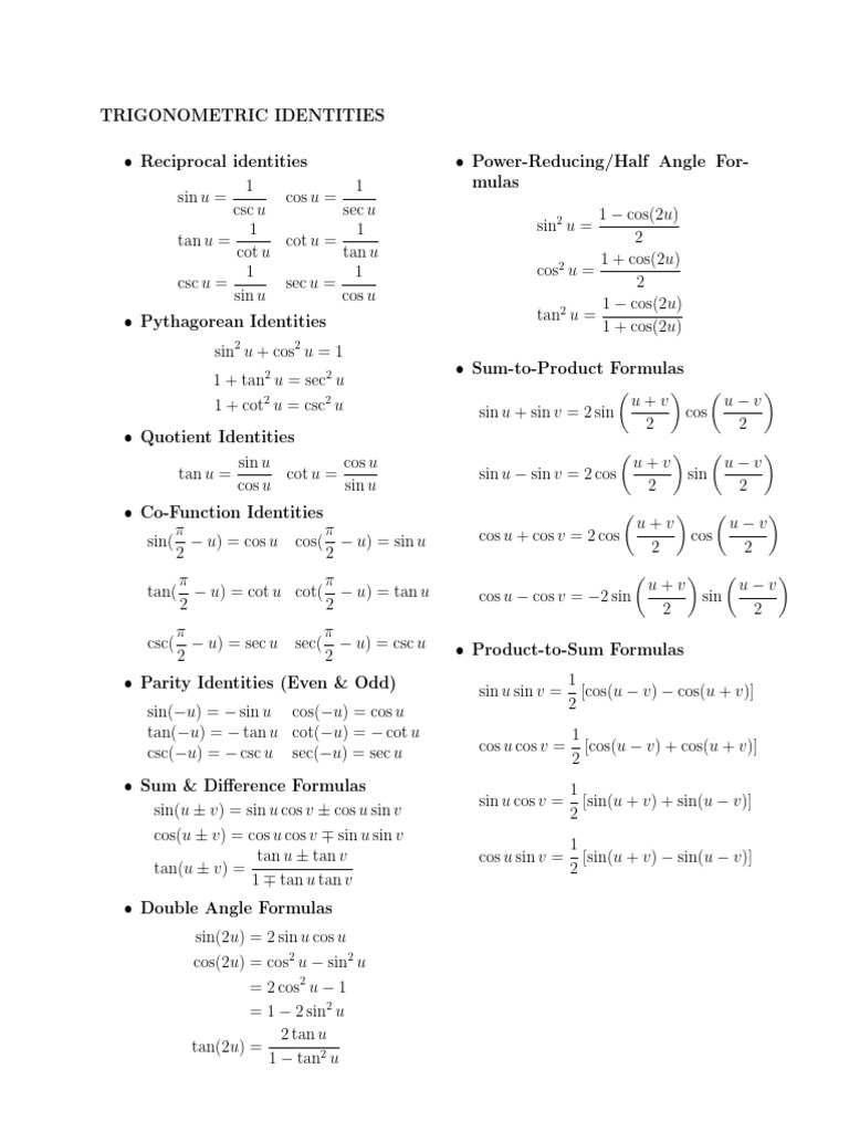 trig copy | PDF | Mathematics | Trigonometric Functions