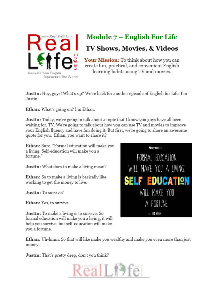 Learn English with TV and Movies | PDF | English Language | Learning