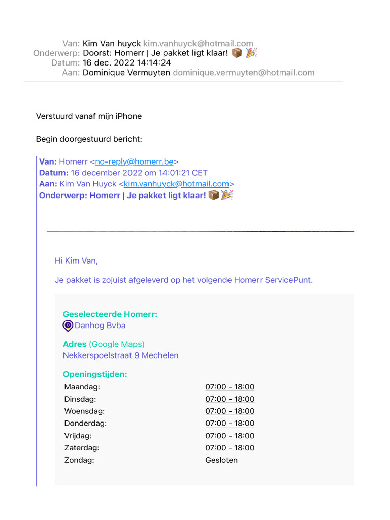 Doorst Homerr Je Pakket Ligt Klaar! ? ? | PDF
