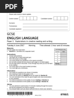 AQA GCSE Nov 2021 English Language Past Paper 1 | PDF