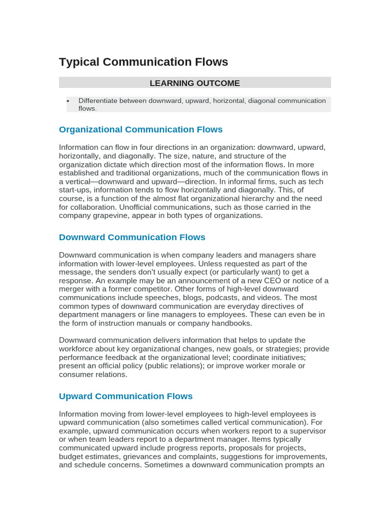 Typical Communication Flows | PDF | Communication | Business