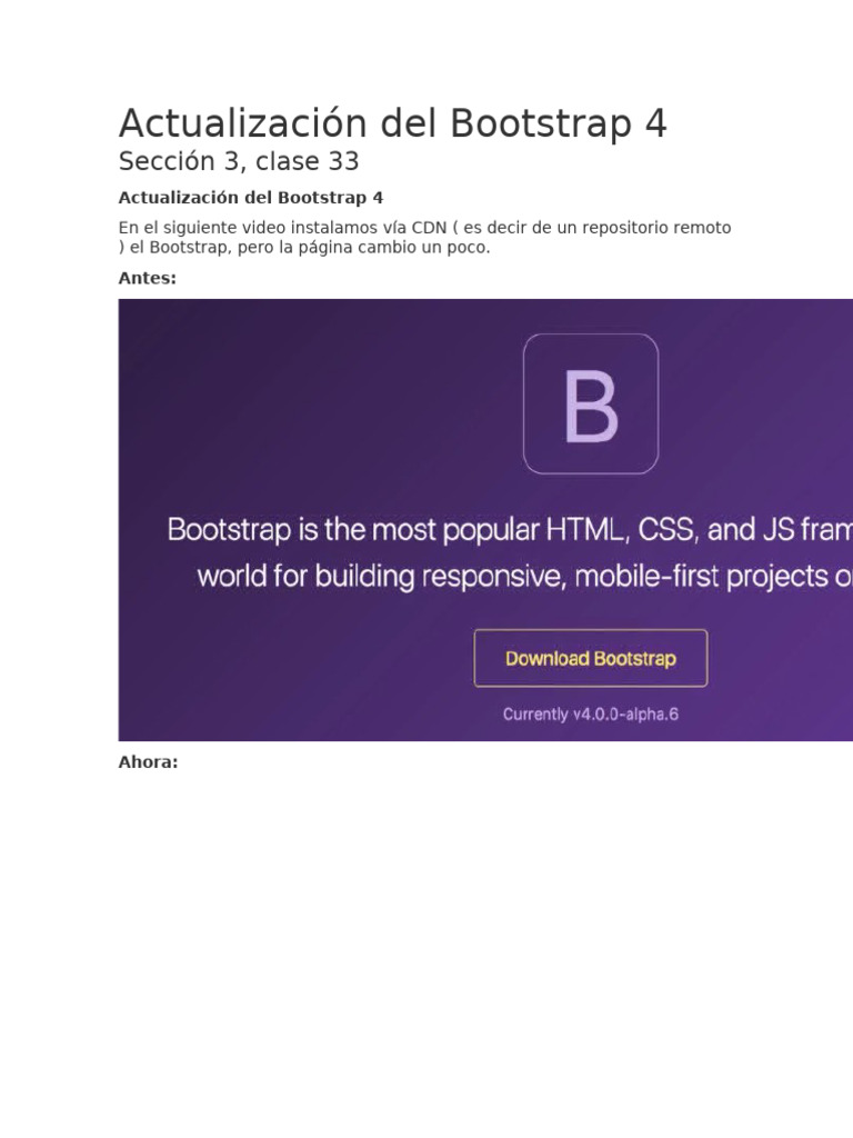 8 - Actualización Del Bootstrap 4 | PDF