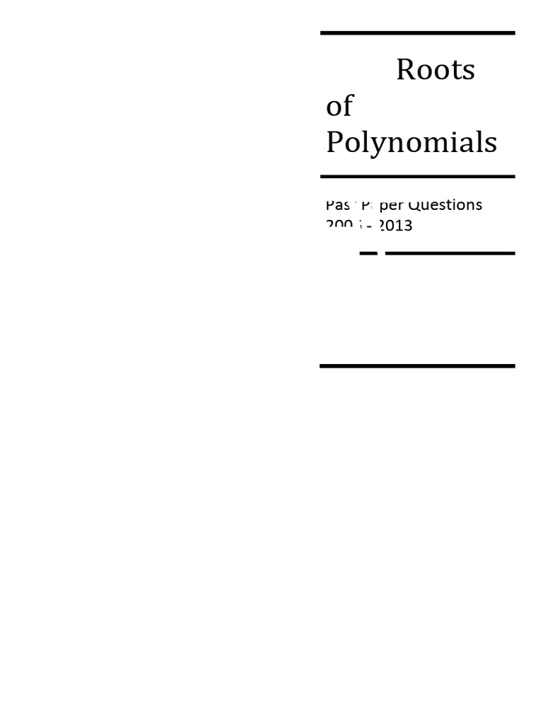 Roots of Polynomials | PDF