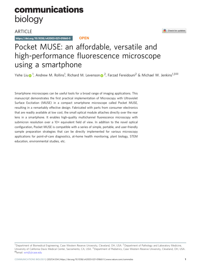 s42003-021-01860-5 | PDF | Microscope | Staining