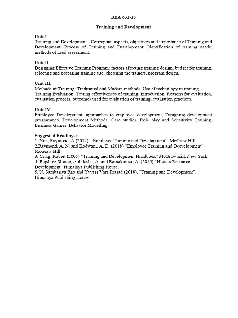 Training & Development Guide | PDF