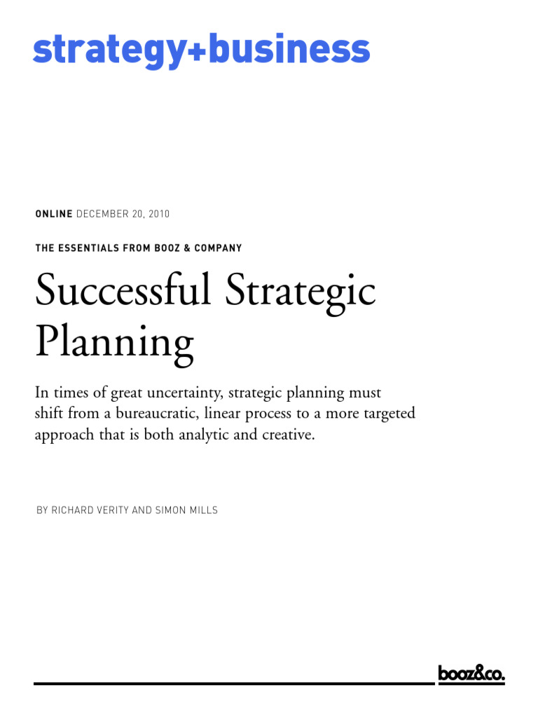 Effective Strategic Planning Essentials | PDF | Strategic Planning ...