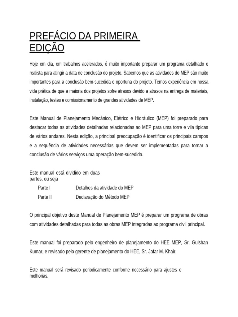 Planejamento MEP - Manual - Coordenação | PDF | Engenheiro