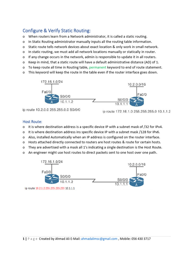 38 1 37 Configure Host Route - PDF | PDF