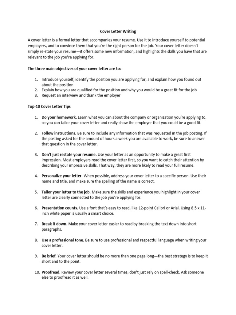 Cover Letter Writing Guide | PDF | Résumé