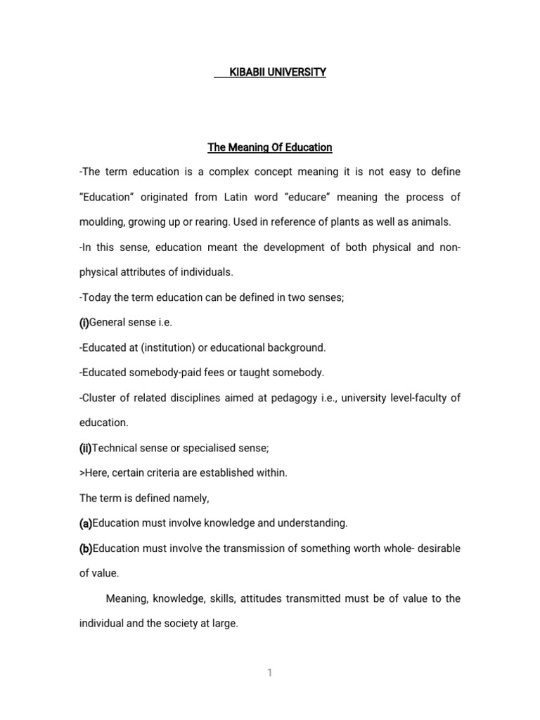 Understanding Education Concepts | PDF