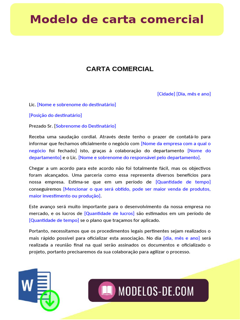 Modelo de Carta Comercial | PDF
