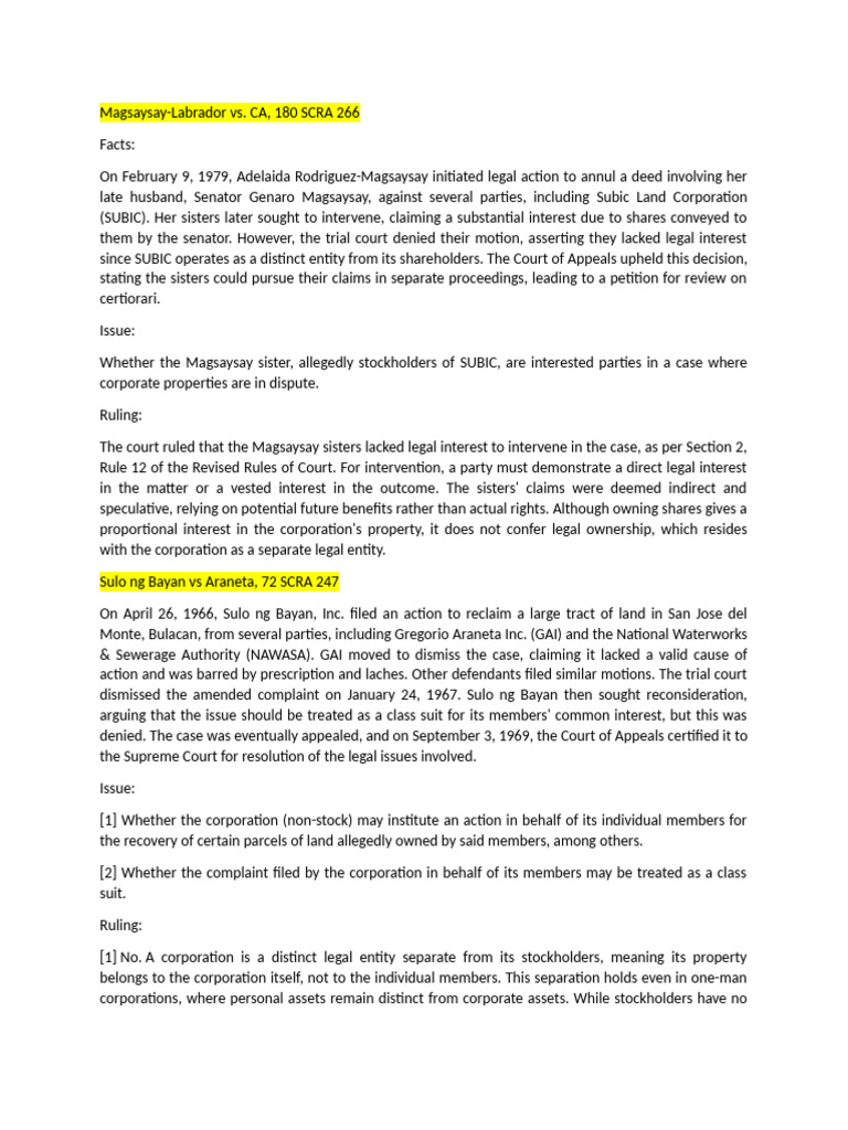 Corpo Case Digest | PDF | Defamation | Lawsuit