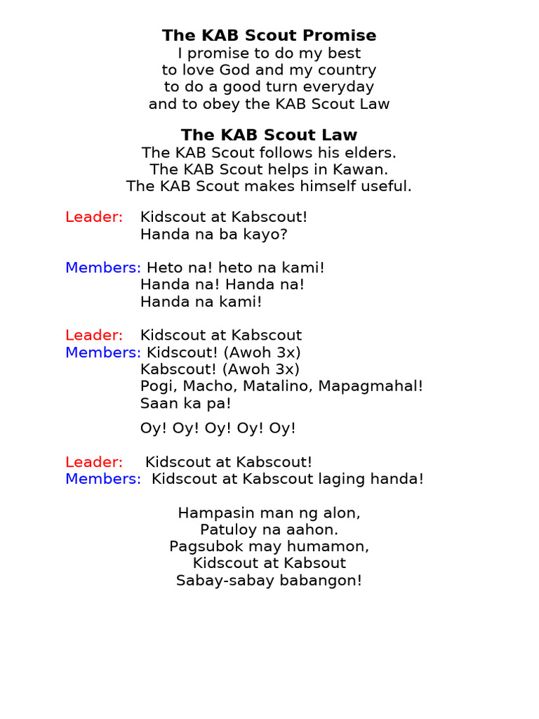 The KAB Scout Promise | PDF