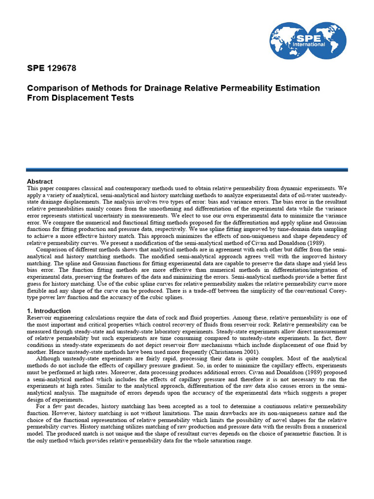 SPE-129678-MS-P | PDF | Experiment | Numerical Analysis