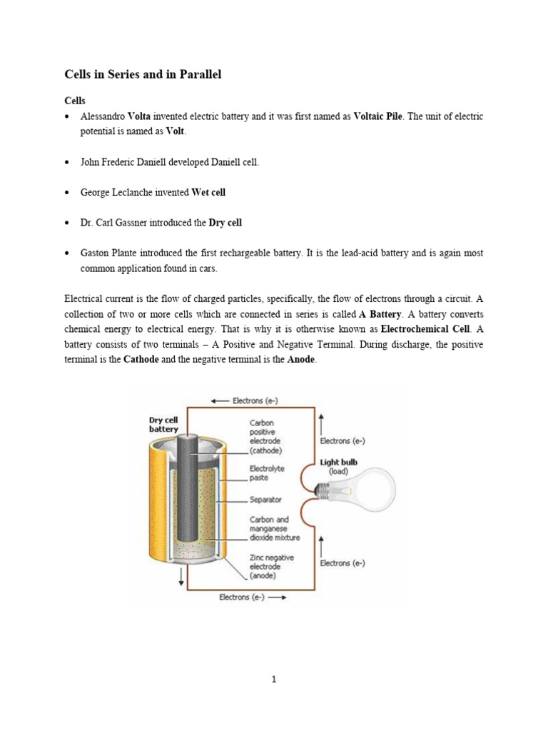 08 Cells in Series & Parallel I | PDF | Series And Parallel Circuits ...