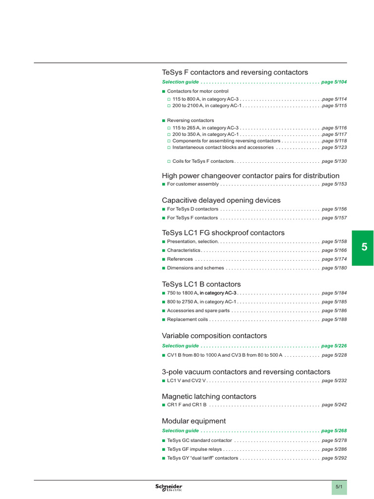 Schneider Contactor Catalogue - 2 | PDF