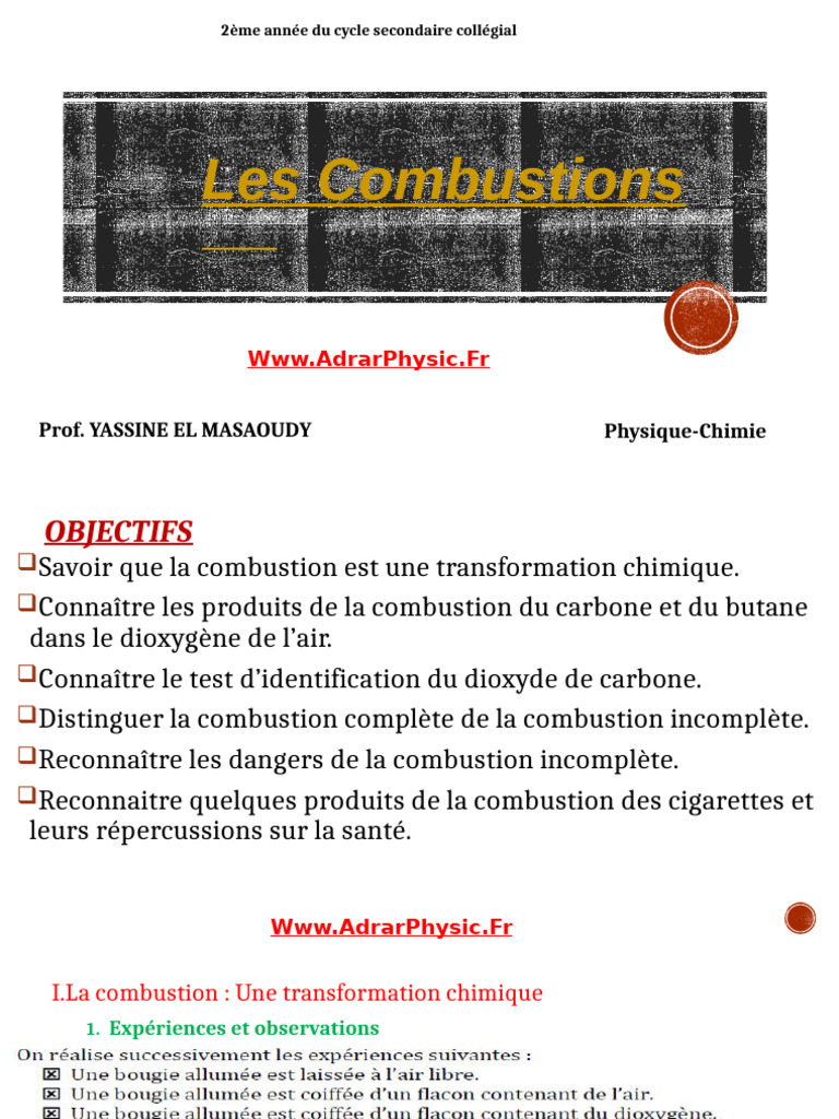 7 - Les Combustions | PDF | La combustion | Combustible
