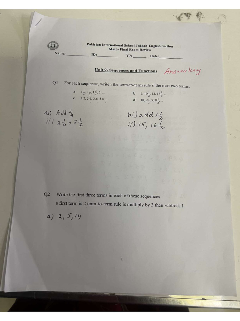 Answer Review Unit 9 | PDF