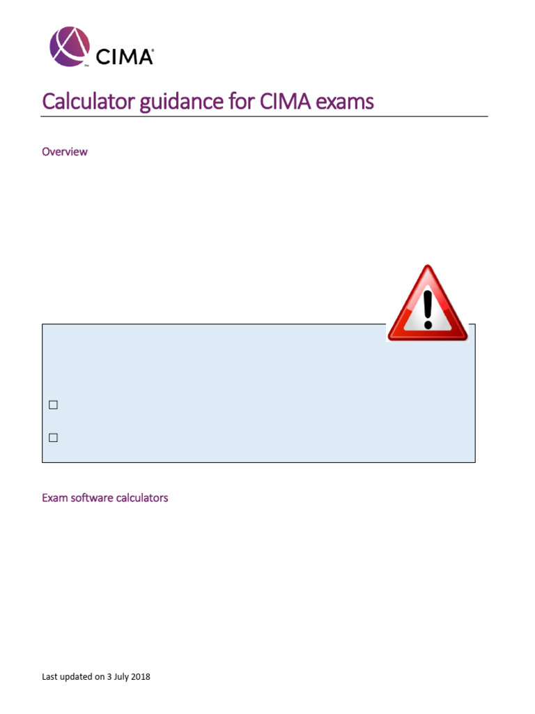 Calculator Guidline For CIMA | PDF | Calculator | Computing