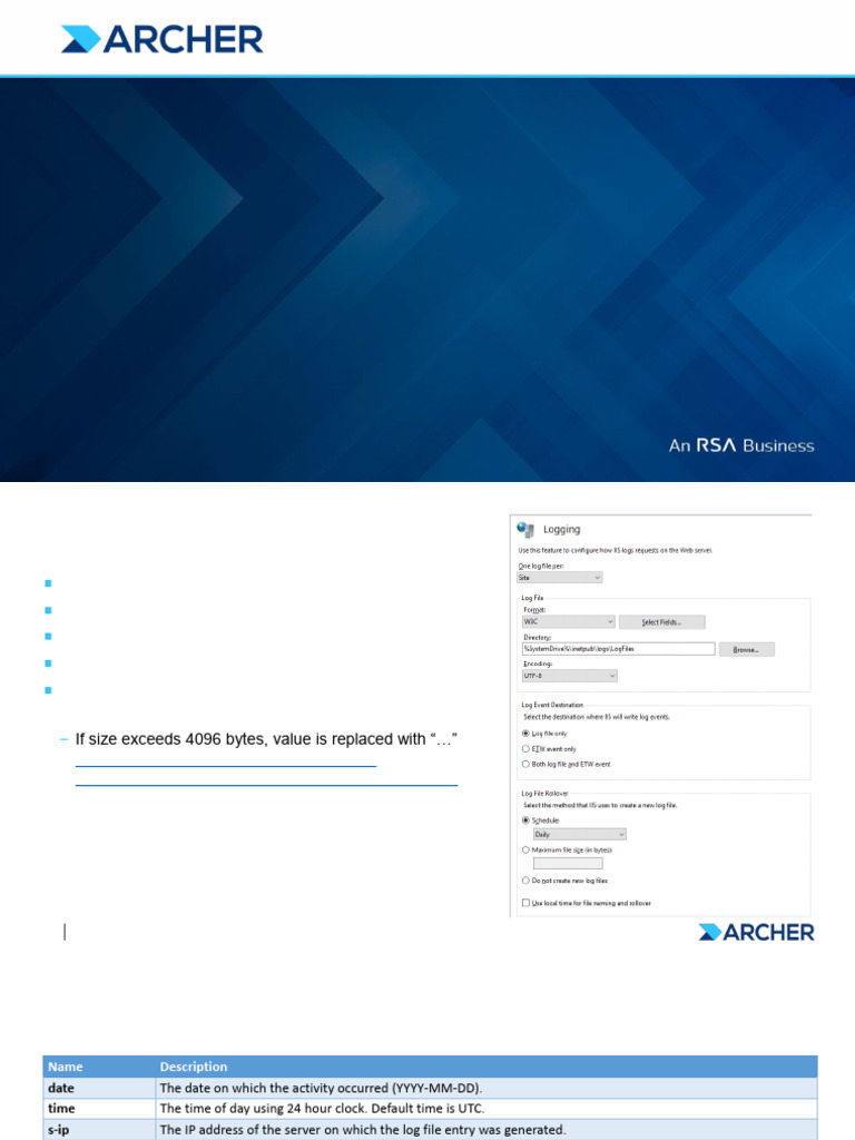 Archer IIS Log Analyzer Demo and Discussion - FFTH | PDF | Internet ...