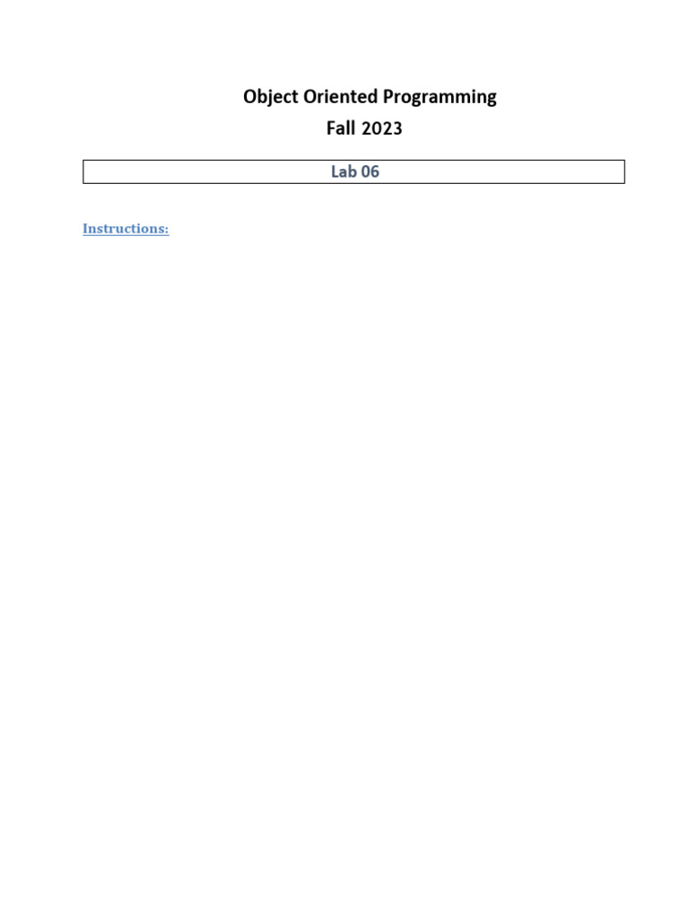 Lab 06 Pdf Constructor Object Oriented Programming Programming