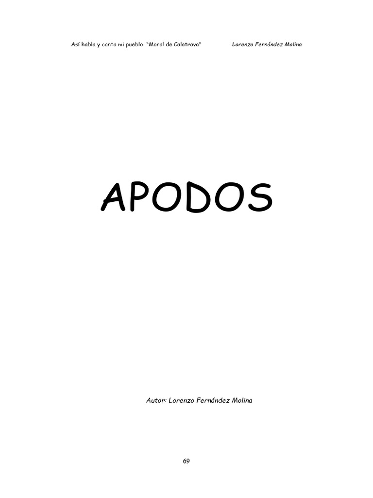 Apodos y Motes en Moral de Calatrava | PDF