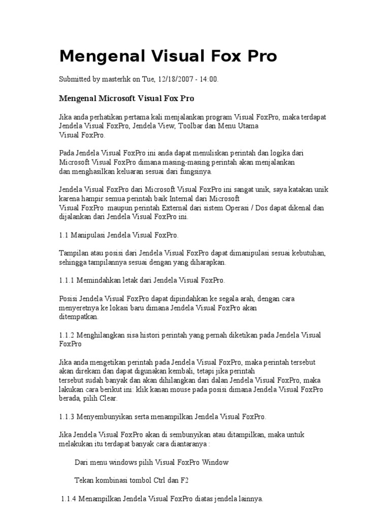 Mengenal Visual Fox Pro | PDF