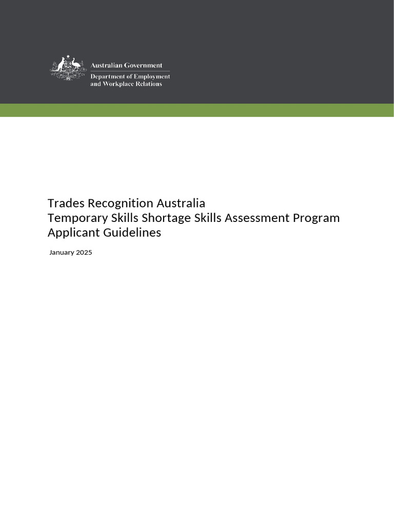 TSS Applicant Guidelines - January 2025 | PDF | Vocational Education