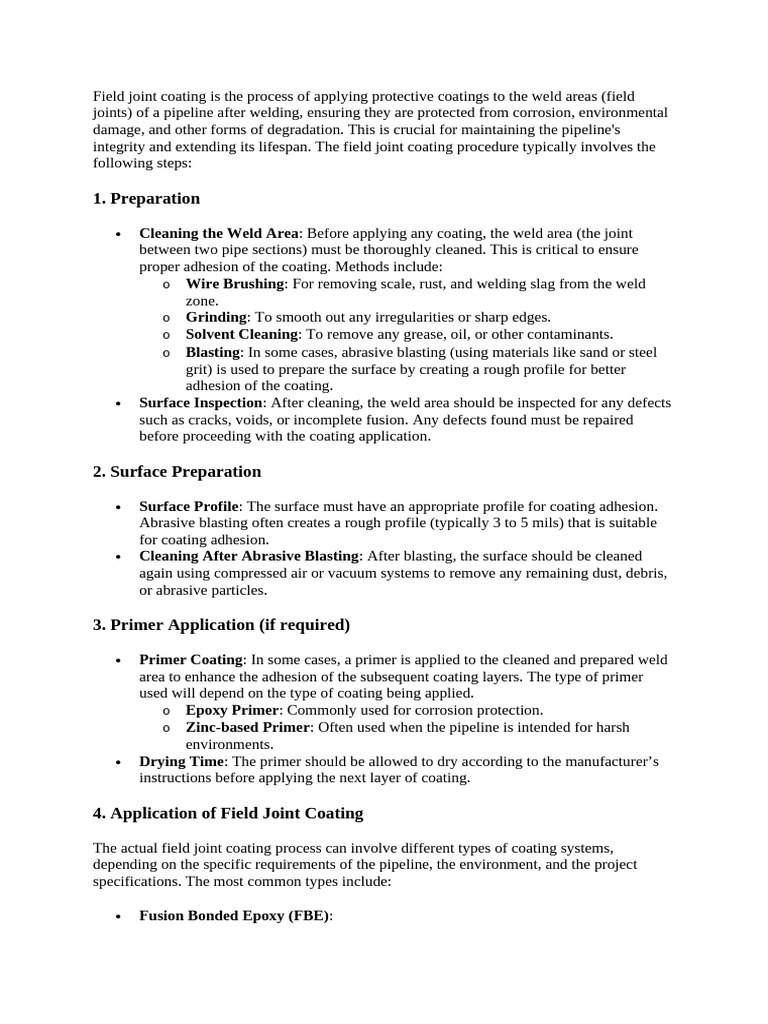 Field Joint Coating Is The Process of Applying Protective Coatings To ...
