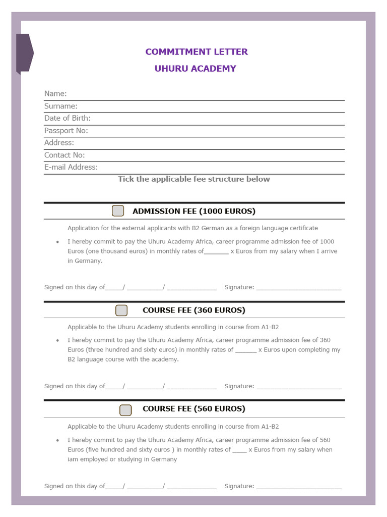 Commitment Letter - original copy (1) | PDF